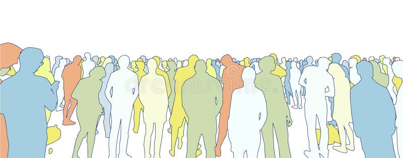Vector Illustration of Large Crowd of People Stock Photo - Image of ...