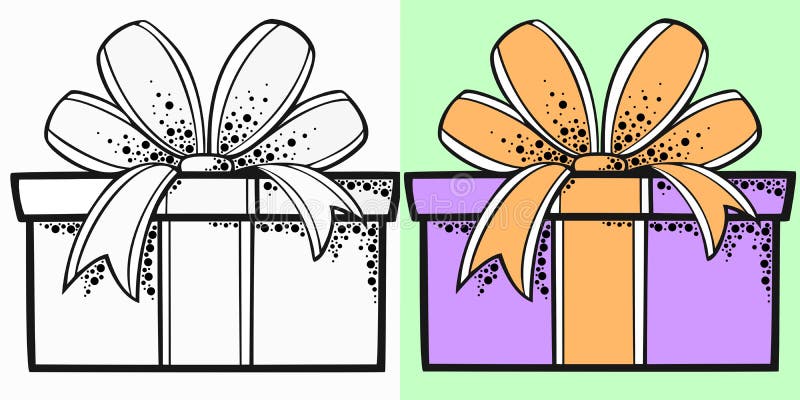 Large gift box with bow stock vector. Illustration of birthday - 219522209