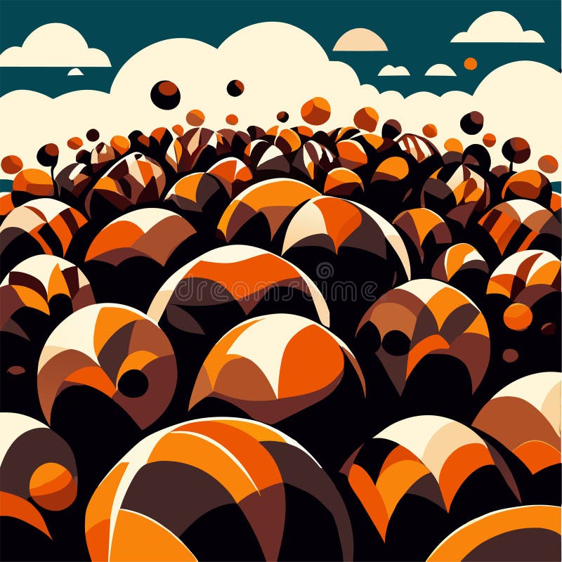 A Vector Illustration of a Large Group of Shells in the Sea. Generative ...