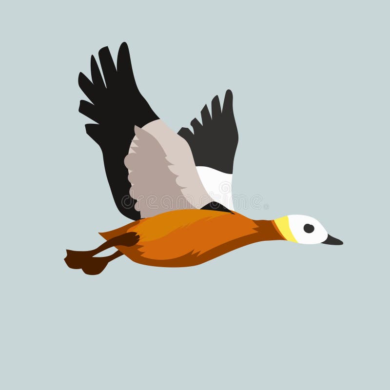Vector Illustration of Large Red Duck Flies Stock Vector - Illustration ...