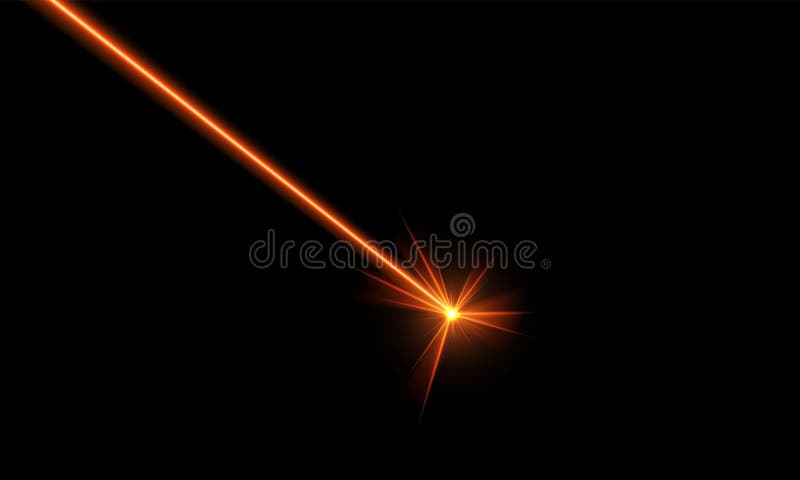Vector Illustration of Laser Beam Effect with Bright Orange Glow and ...