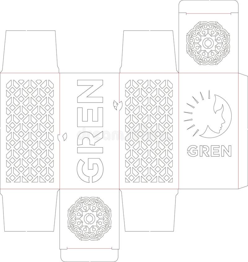 Laser Cut and Fold Box in Two Layers. Fold and Cut Stock Vector ...