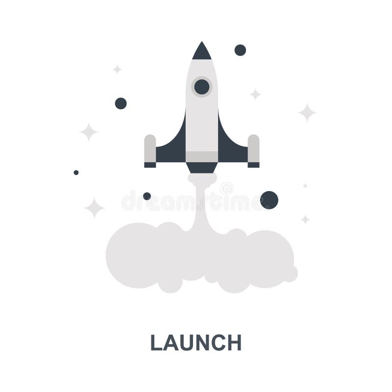 Launch icon concept stock vector. Illustration of space - 131333497