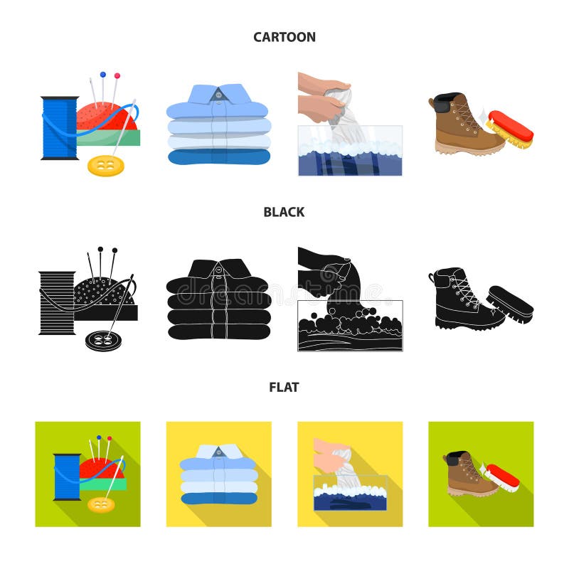 Vector Illustration of Laundry and Clean Sign. Collection of Laundry ...