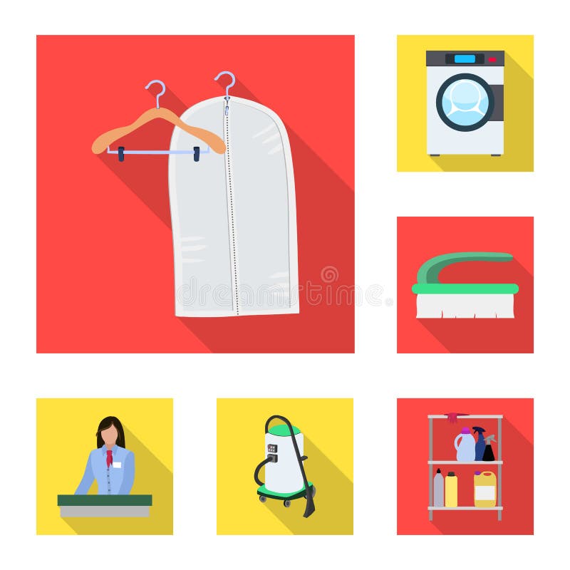 Vector Illustration of Laundry and Clean Sign. Set of Laundry and ...