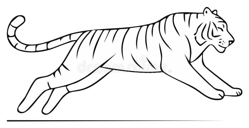 Leaping tiger stock vector. Illustration of print, vector - 94222026
