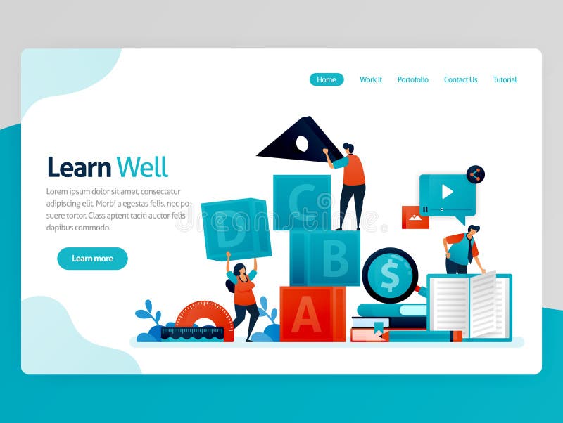 Vector Illustration for Learn Well Landing Page. Learning Well ...