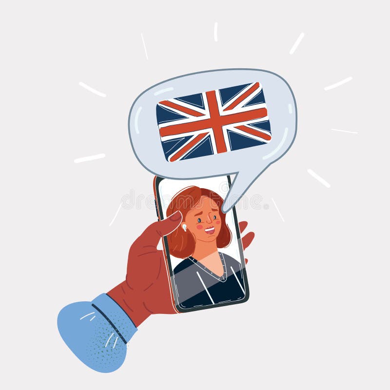 Vector Illustration of Learning English Languages Via the Internet ...