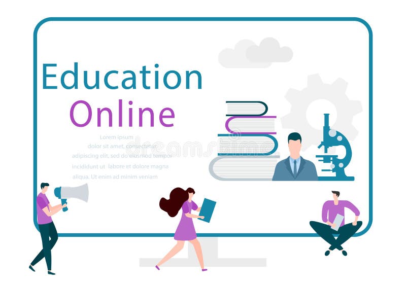 Vector Online Education, Distance Studying People Stock Vector ...