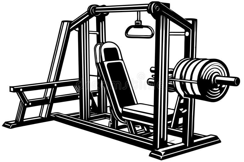 Vector Illustration of a Leg Press Machine Stock Vector - Illustration ...