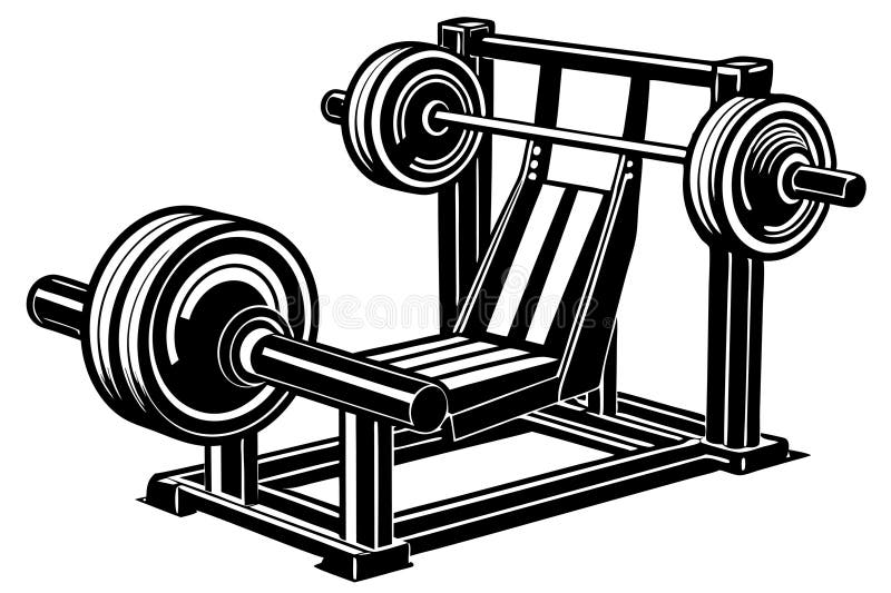 Vector Illustration of a Leg Press Machine Stock Vector - Illustration ...