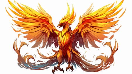 Vector Illustration of Legendary Phoenix Cartoon Stock Vector ...