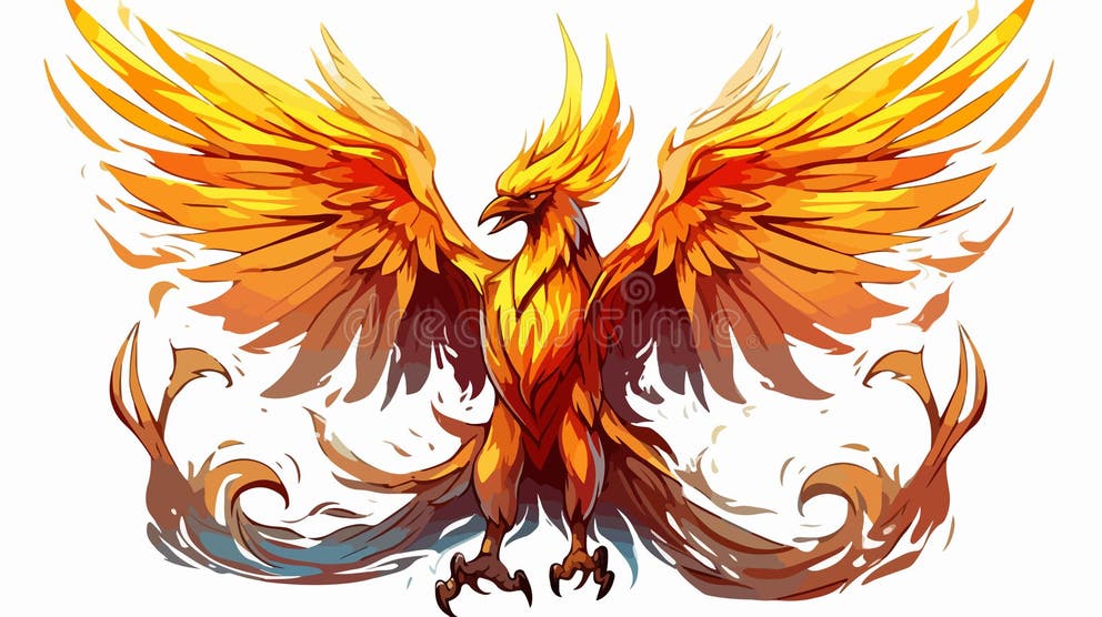 Vector Illustration of Legendary Phoenix Cartoon Stock Vector ...