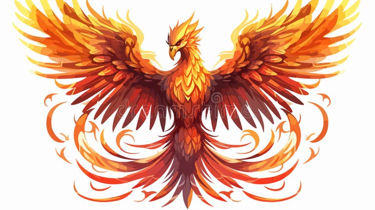 Vector Illustration of Legendary Phoenix Cartoon Stock Vector ...