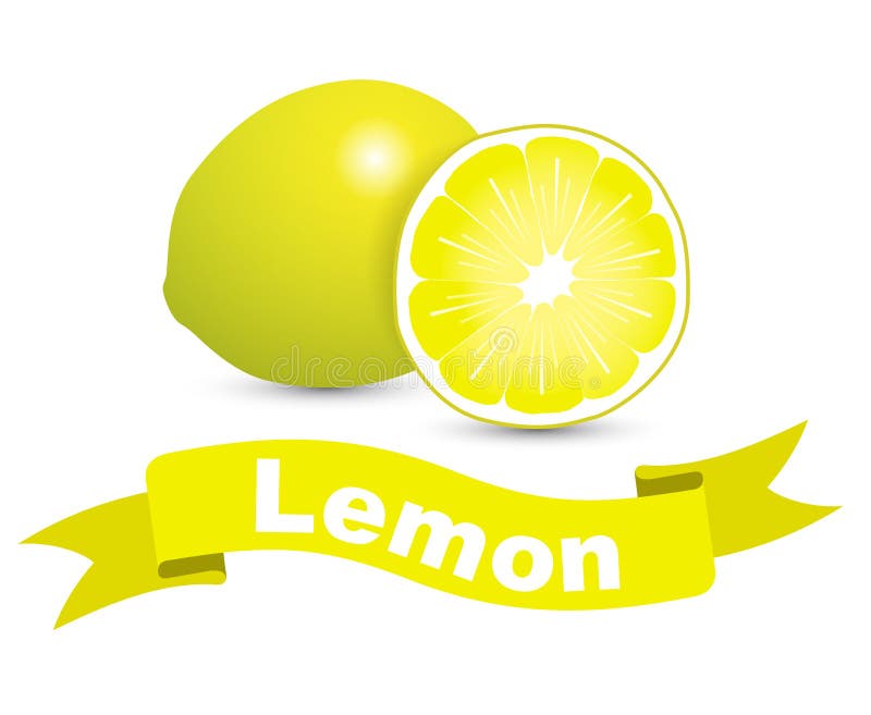 Illustration Lemon Tree on a Light Blue Background and Sun, Cart Stock ...