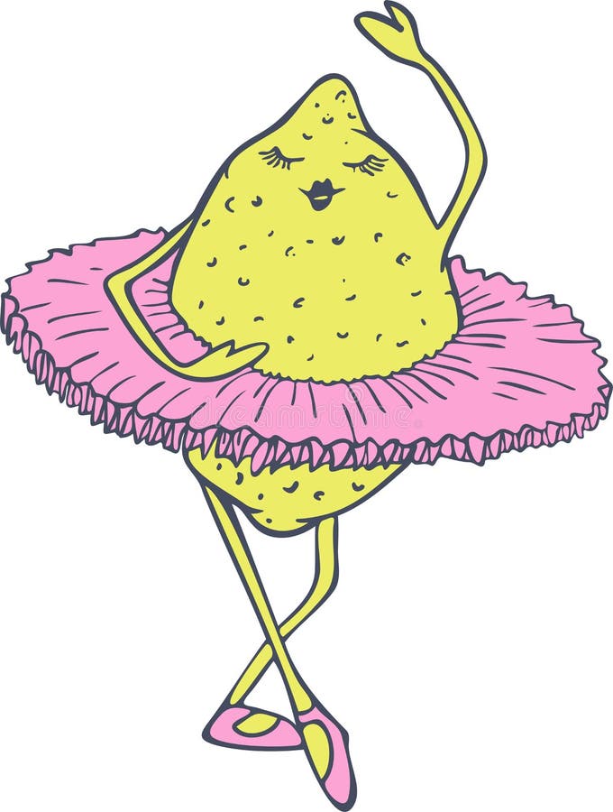 Vector Illustration with Lemon Dancing in Ballet Tutu Stock Vector ...