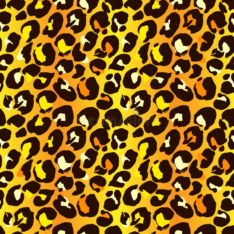 Vector Illustration Leopard Print Seamless Pattern. Yellow and Orange ...