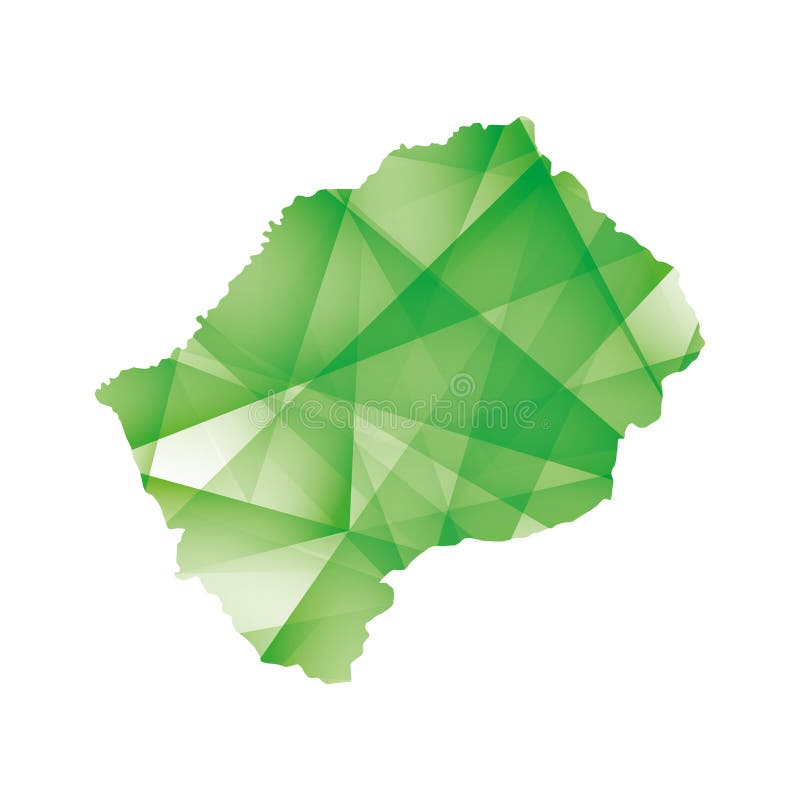 Vector Illustration of Lesotho Map with Green Colored Geometric Shapes ... Vector Illustration of Lesotho Map with Green Colored Geometric Shapes ...