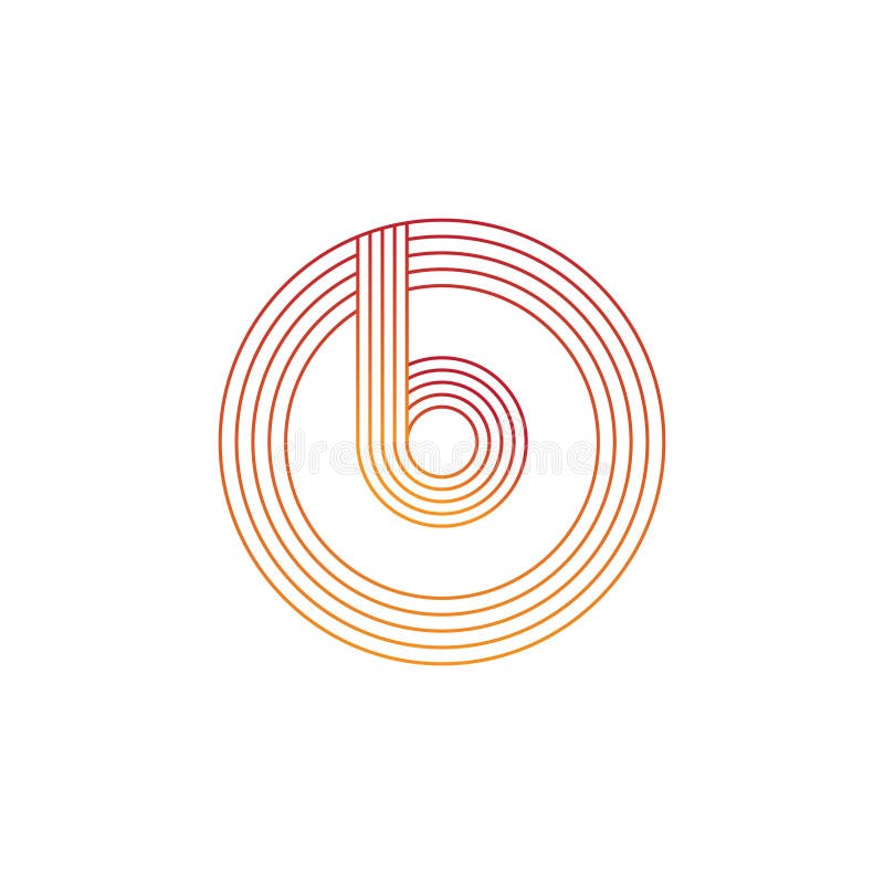 Vector Illustration Letter B and Circle Line Icon Logo Design Stock ...