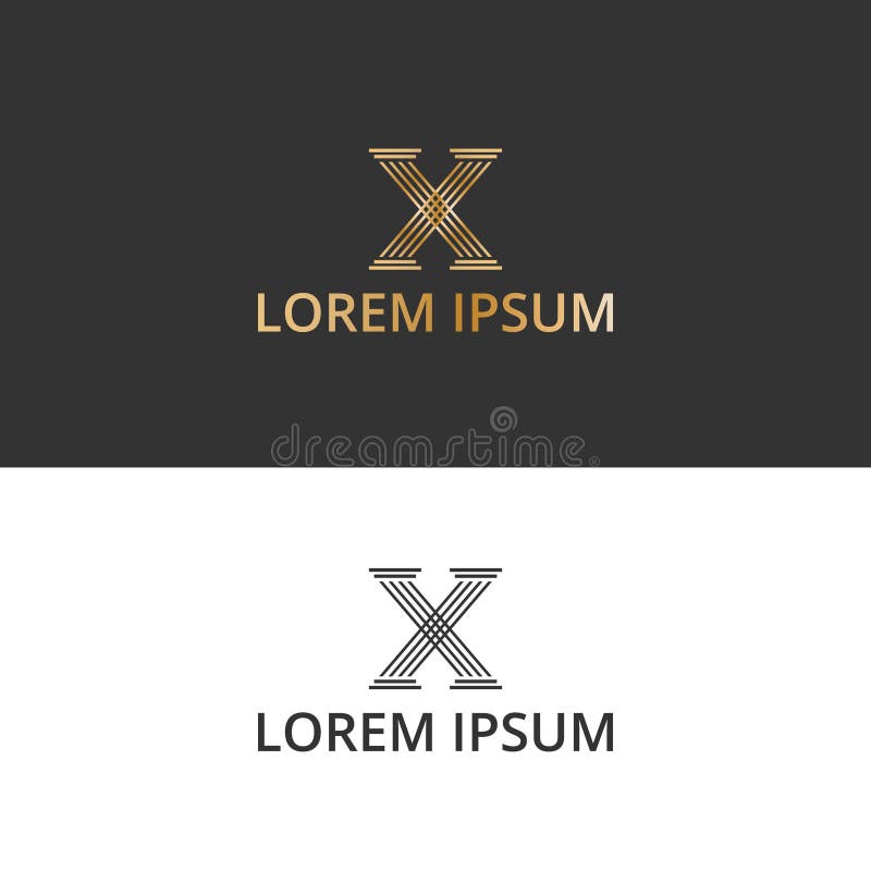 Vector Illustration Letter X Gold Icon Logo Design Stock Vector ...