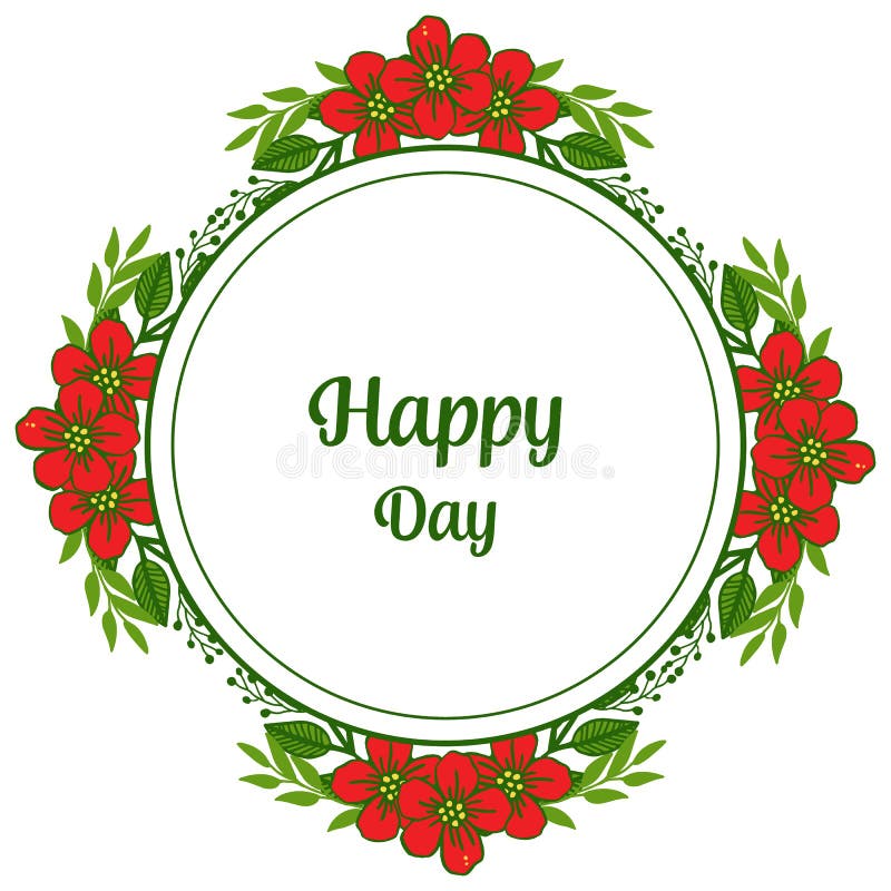 Vector Illustration Letter Happy Day for Pattern Art Leaf Floral Frame ...