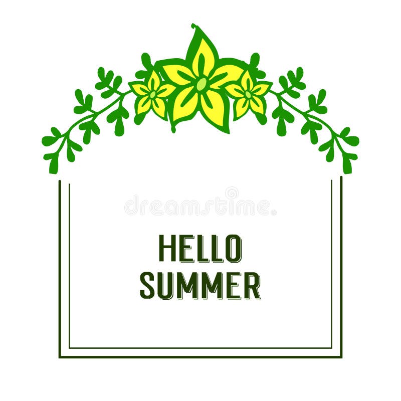 Vector Illustration Letter Hello Summer for Various Texture Leaf Wreath ...