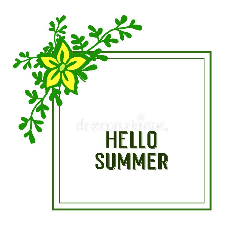 Vector Illustration Letter Hello Summer for Various Texture Leaf Wreath ...