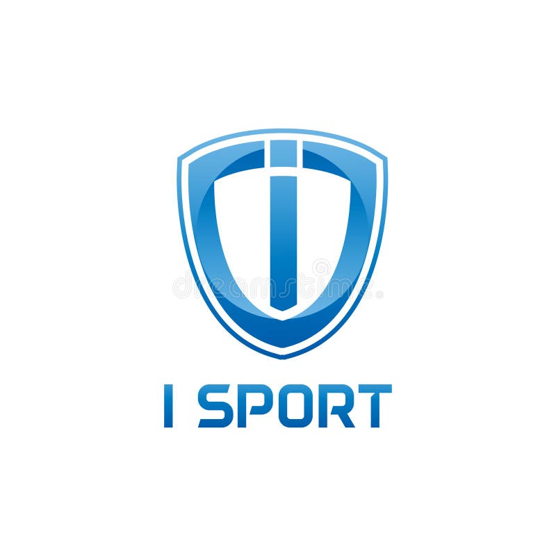 Vector Illustration Letter I with Shield Sport Logo Modern Design Stock ...