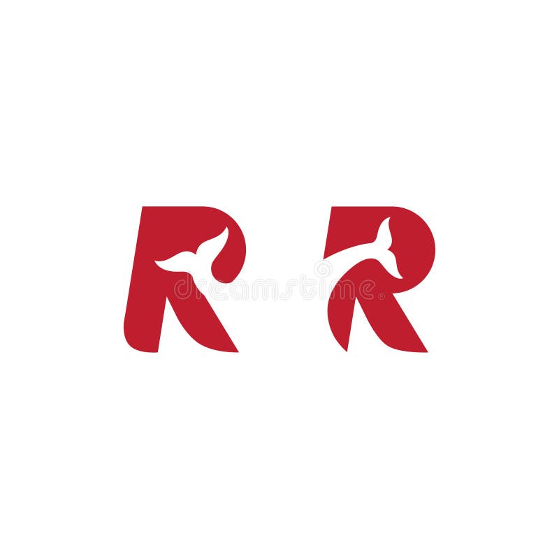 Vector Illustration of Letter R and Fish Tail for Icon, Symbol or Logo ...