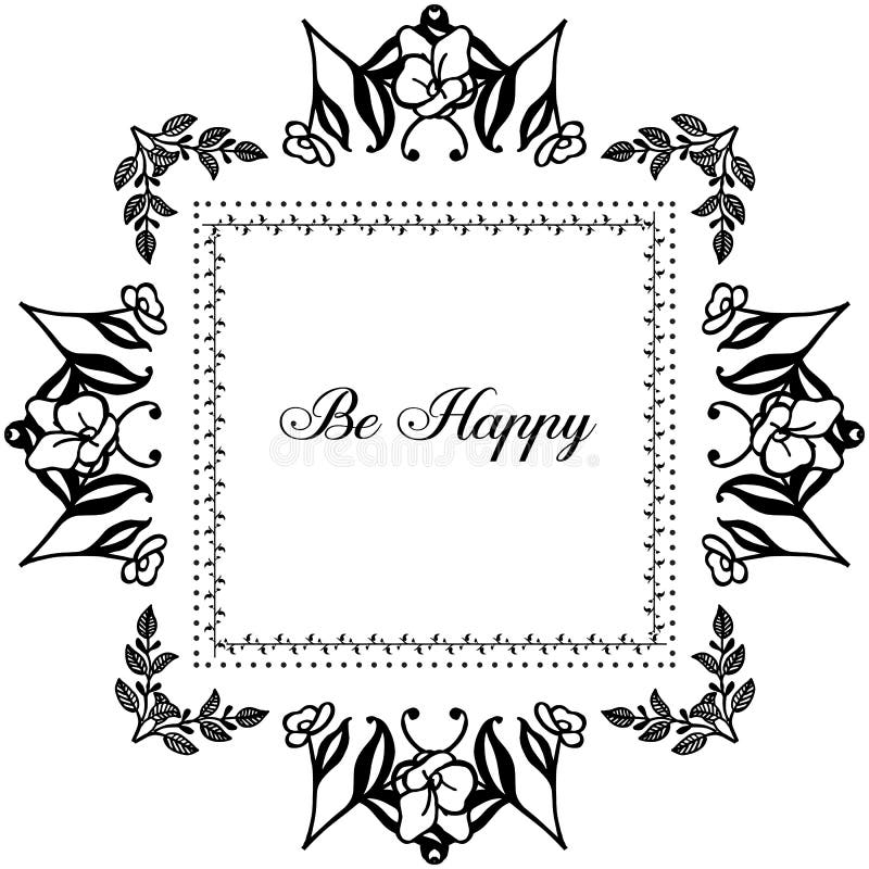 Vector Illustration Lettering Be Happy with Design Wallpaper Flower ...