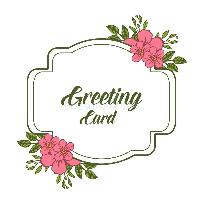 Vector Illustration Lettering of Greeting Card with Artwork Pink Flower ...