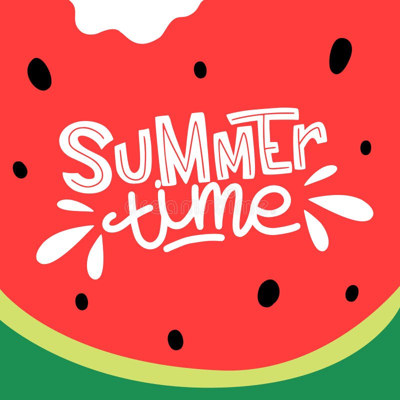 Vector Illustration with Lettering Summer Time. Stock Vector ...