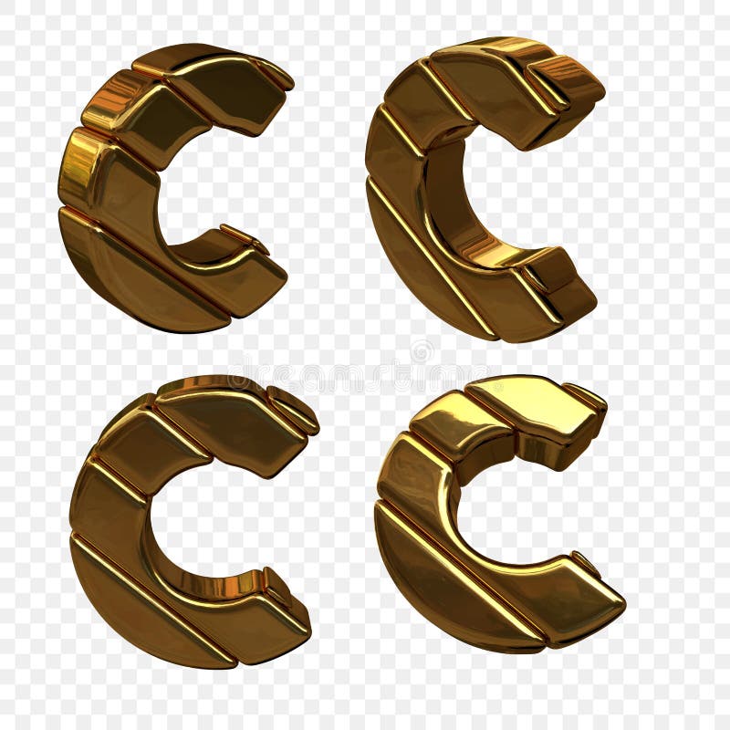 Vector Illustration of Letters Made of Gold. 3d Letter C Stock Vector ...