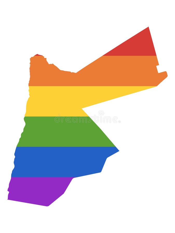LGBT Rainbow Map of Jordan stock vector. Illustration of laos - 140006944