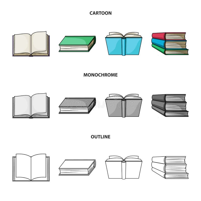 Vector Design of Library and Textbook Logo. Set of Library and School ...