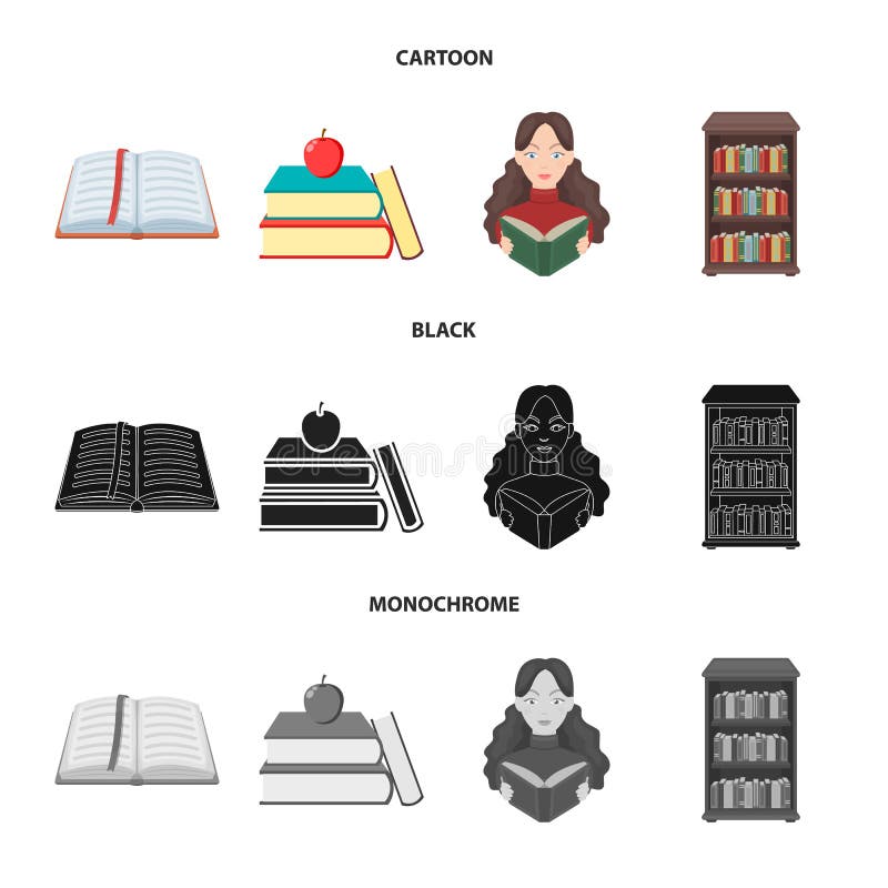 Vector Design of Library and Textbook Icon. Collection of Library and ...