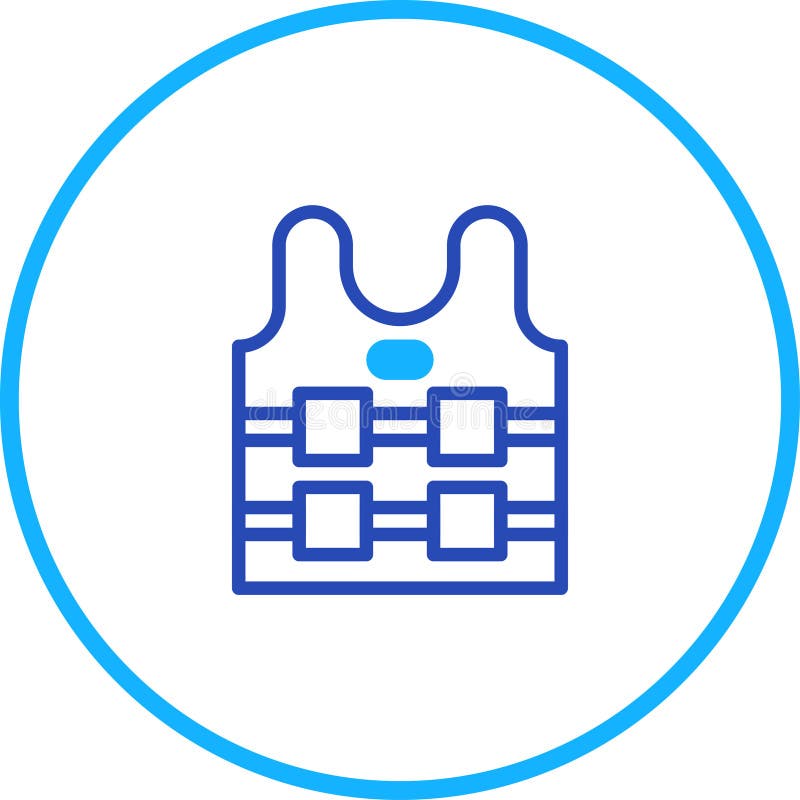Vector Illustration of a Life Jacket in a Circle on a White Background ...