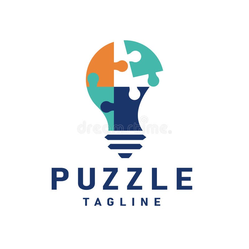 Vector Illustration of a Light Bulb Composed of Interlocking Puzzle ...