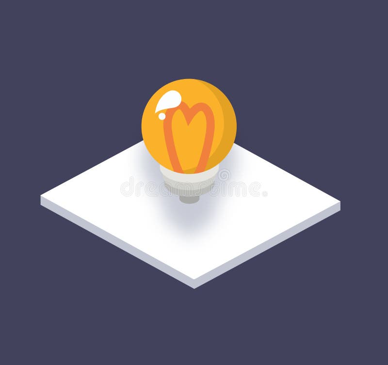 Led Bulb Isometric Icon. 3d Line Art Technical Drawing. Editable Stroke ...