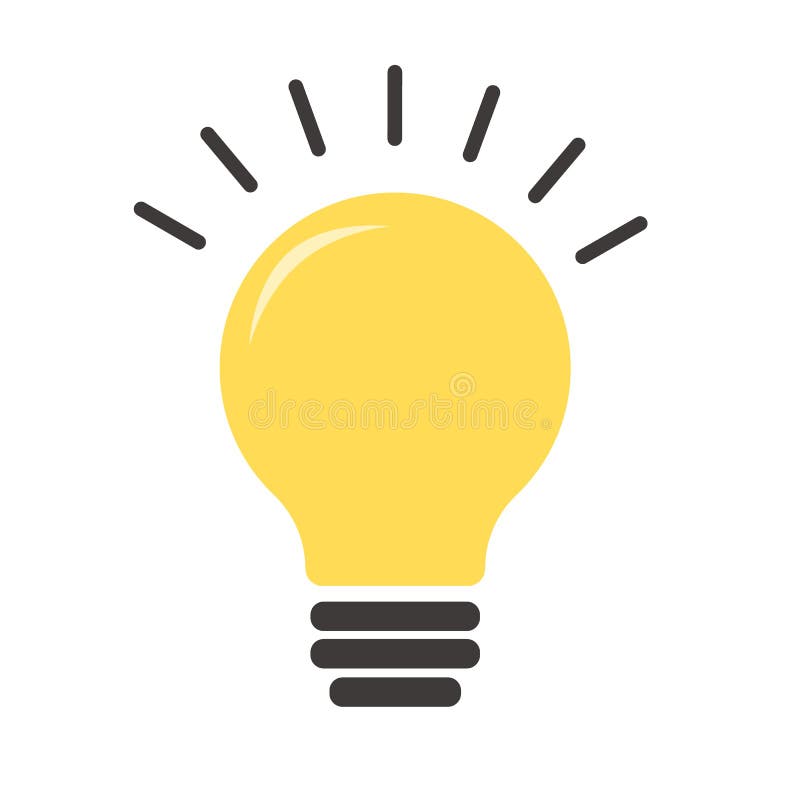 Vector Illustration of a Light Bulb. Lighting Icon. Ideas and ...