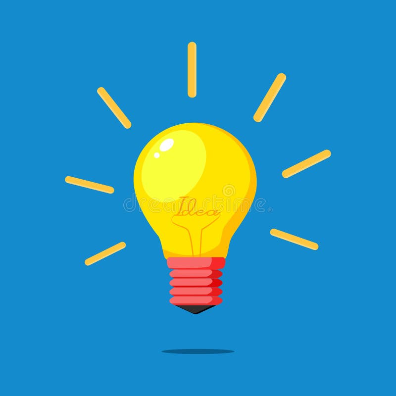 Vector Illustration. Light Bulb with Rays Shine Stock Vector ...