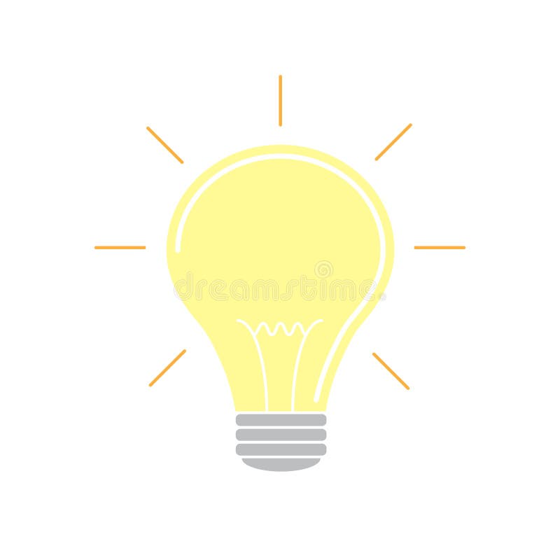 Vector Illustration Light Bulb with Rays Shine Stock Illustration ...