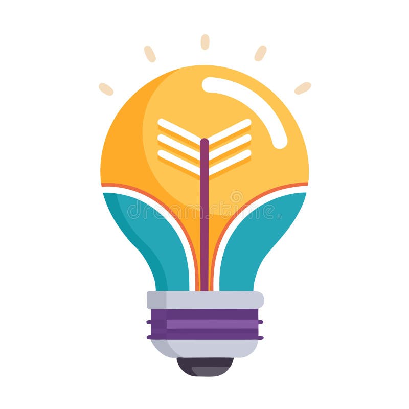 Creative Light Bulb Icon with Radiating Light for Ideas and Solutions ...