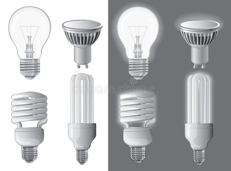 Vector Illustration of Light Bulbs Stock Illustration - Illustration of ...