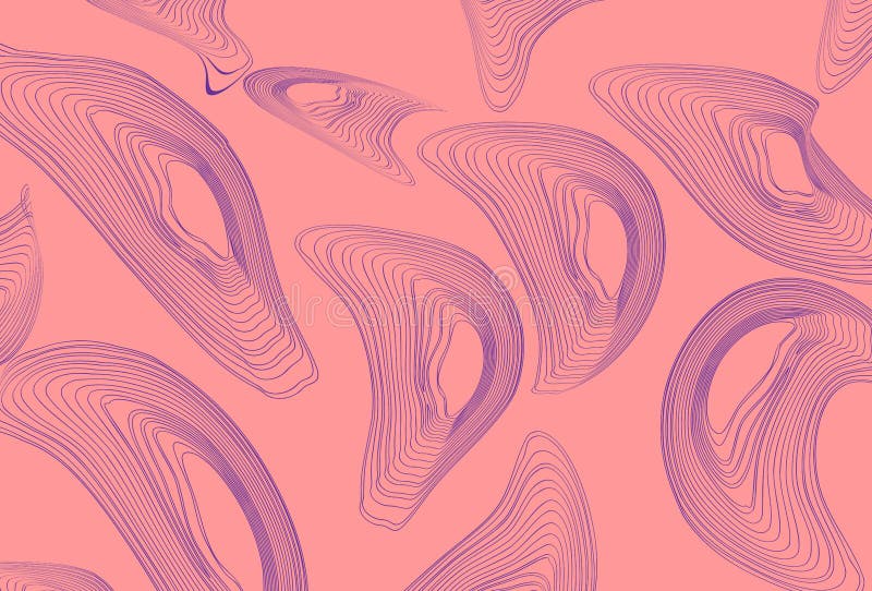 Vector Illustration of Line Art Shape Seamless Pattern. Stock Vector ...