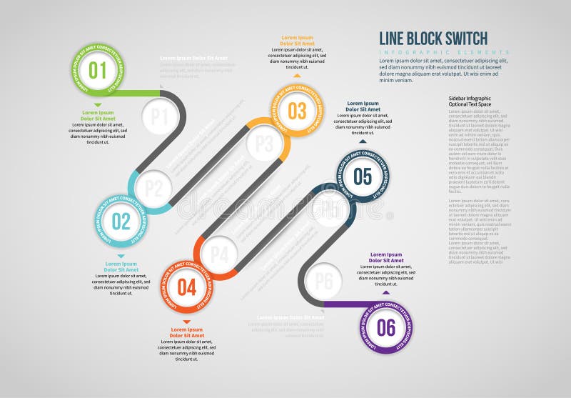 Line Block Switch Infographic Stock Vector - Illustration of ...