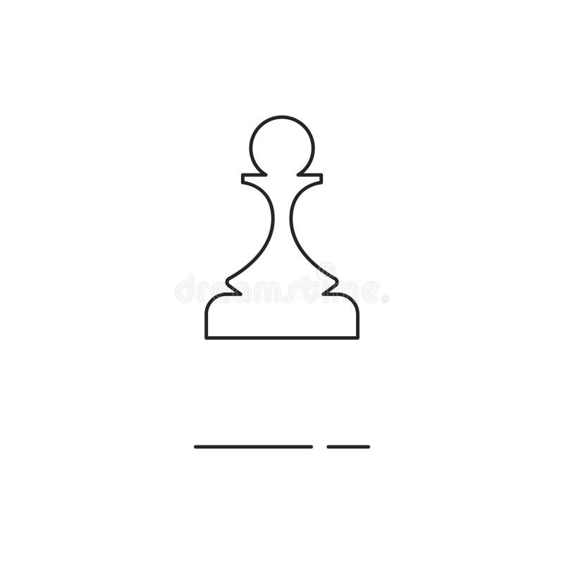 Vector Illustration of Line Chess Pawn Icon on White Background Stock ...