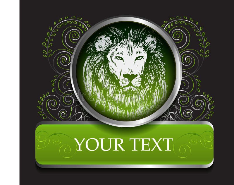Vector Illustration of Lion Badge Design for Card / Label Stock Vector ...