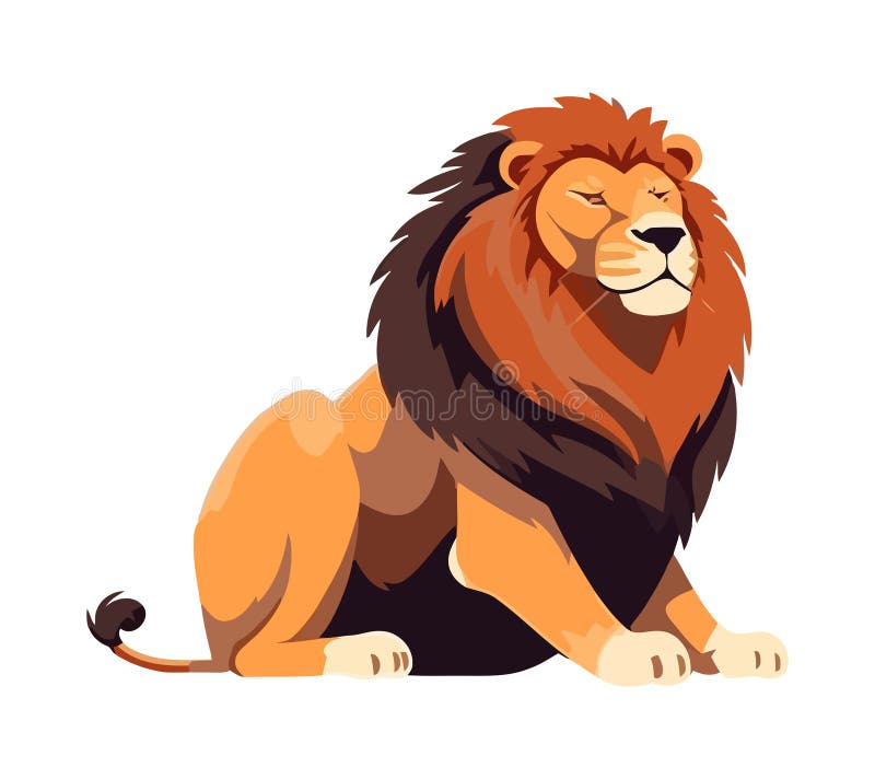 Vector Illustration Lion Feline Stock Vector - Illustration of hunter ...