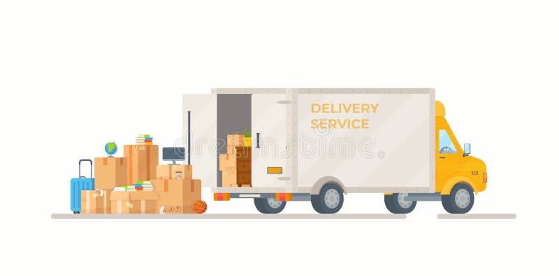 Vector Illustration of Loading Parcels into a Car. Stock Vector ...
